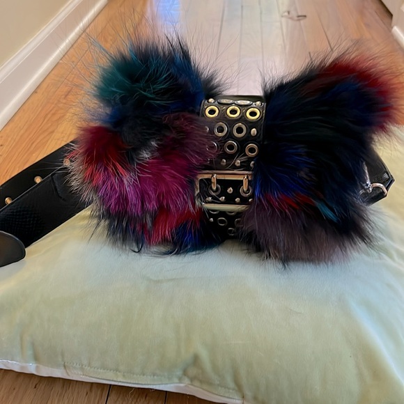 Jaylee | Bags | Jaylee New Crossbody Dyed Fox And Leather Handbag ...